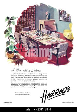 1951 British advertisement for Harrods department store, celebrating ...