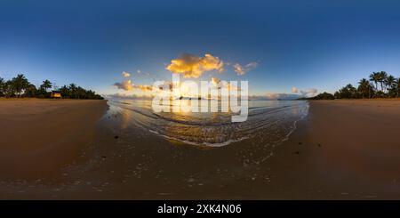 360° view of 360° panorama of sunrise over Dunk Island from coconut ...