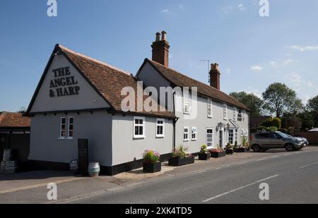 The Angel And Harp Pub Restaurant Great Dunmow Essex Stock Photo - Alamy