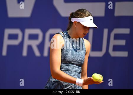 Viktoriya Tomova of Bulgaria in action against Alexandra Eala of ...