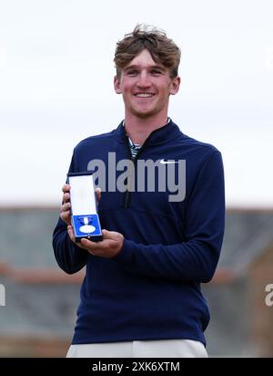 Scotland's Calum Scott with the Silver Medal for top amateur following ...