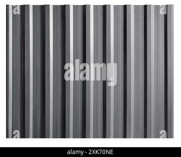 Galvanised steel corrugated profile. Flat roofing sheet isolated on ...