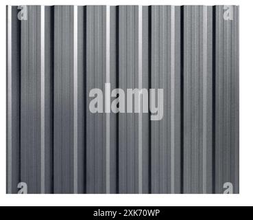 Galvanised steel corrugated profile. Flat roofing sheet isolated on ...