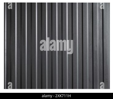 Galvanised steel corrugated profile. Flat roofing sheet isolated on ...