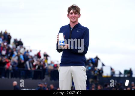 Scotland's Calum Scott with the Silver Medal for top amateur following ...