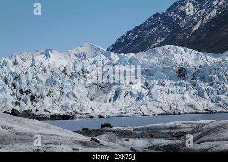 Hiking Alaska’s Matanuska Glacier fed by Mount Marcus Baker in the ...