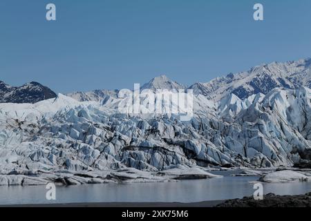 Hiking Alaska’s Matanuska Glacier fed by Mount Marcus Baker in the ...