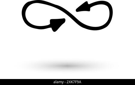 Infinity symbol arrowshand drawn with ink brush Stock Vector Image ...