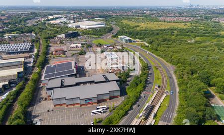 Ashton Moss Leisure Park and MetroLink station Lord Sheldon Way, Ashton ...