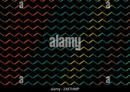 Zig zag lines banner templates set, gradient stripes texture ...