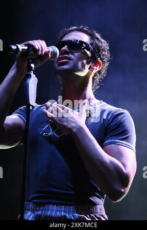 Italian-aegyptian singer Mahmood performing on stage during his summer ...