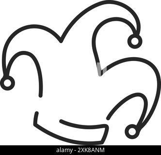 Jester hat line icon. Vector illustration isolated on white background ...