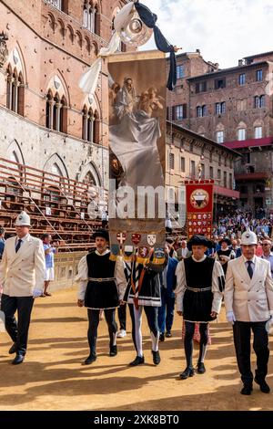 The Palio Silk Banner (Drappelloni) Is Carried To The Judges Stand Just ...