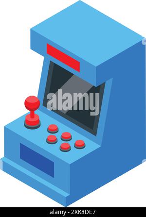 Blue arcade game machine displaying game over screen on a white background Stock Vector Image ...