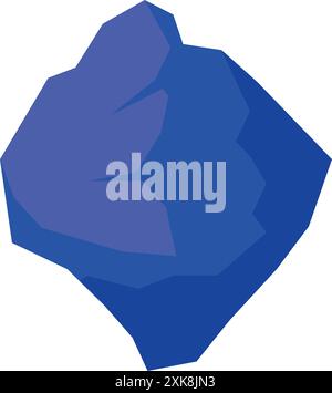 Blue crystal rock illustration presenting a rugged and geometric shape ...