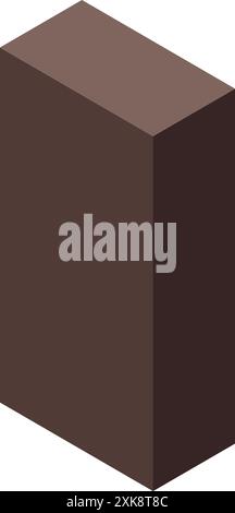 Simple isometric illustration of a standing brown-haired horse ...
