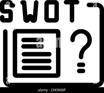 Swot analysis icon representing a strategic planning technique used to ...