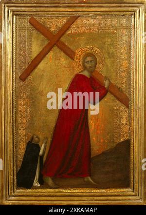 'Christ Bearing the Cross, with a Dominican Friar', tempera on panel ...