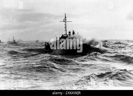 German minesweepers on a mission in the English Channel. In the ...