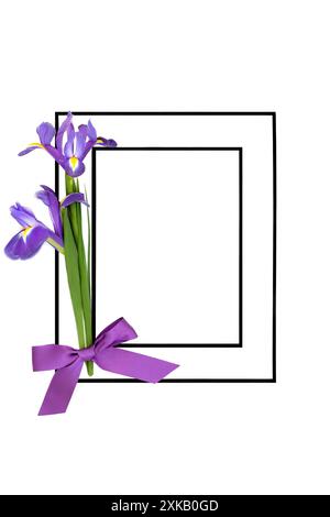RIP in deepest sympathy memorial background with iris flower on white ...