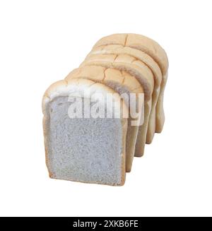 Delicious bread slices isolated on a white background, top view Stock ...