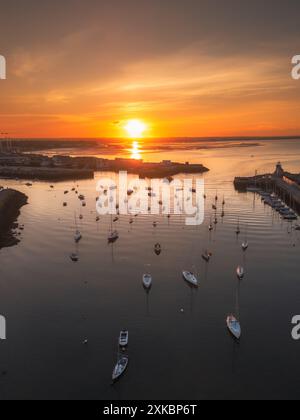 Aerial view of Howth Harbour during a fine sunset Stock Photo - Alamy