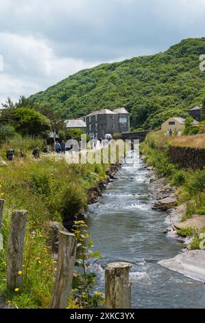 River Valency runs through village of Boscastle before entering the sea ...