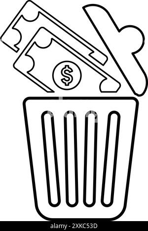 Money Waste Icon. Fully editable vector EPS use for printed materials ...