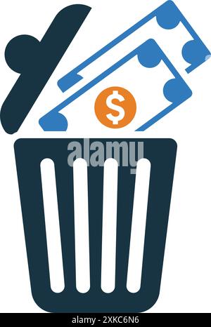 Money Waste Icon. Fully editable vector EPS use for printed materials ...