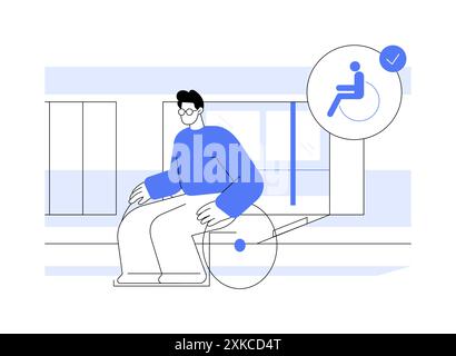Inclusive public transport isolated cartoon vector illustrations. Man ...