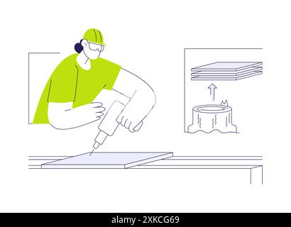 Fasten floor underlayment abstract concept vector illustration Stock ...