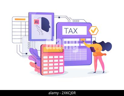 AI-Streamlined Tax Preparation abstract concept vector illustration ...
