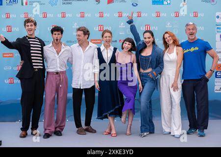 The actors Gaja Masciale and Jozef Gjura during the photocall of the ...