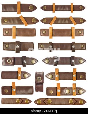 Isolated photo of brass metal buttons or rivets on white background ...