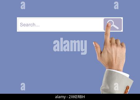 Show - search engine, search bar with blue background Stock Photo - Alamy