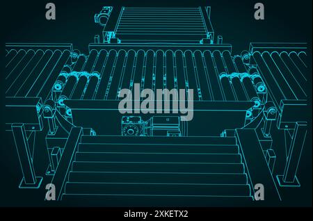 Turntable conveyor. Roller conveyor with a turntable section that ...