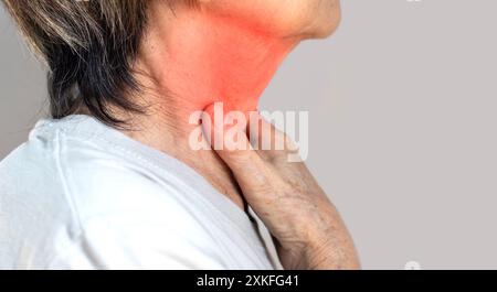 Choking Asian Female Stock Photo - Alamy