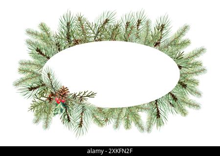 Winter horizontal oval frame with copy space and abstract pastel green ...
