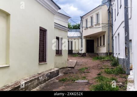 town background, provincial courtyard among old buildings Stock Photo ...