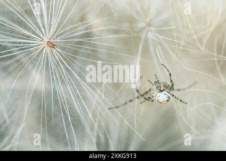 common thistle, plumed thistle (Cirsium spec.), Flying seeds of a ...