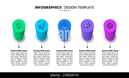 Infographic design template. 3D Column graph presentation. Vector ...