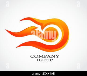 Speed burn logo emblem template vector logo in neon style. A glowing ...