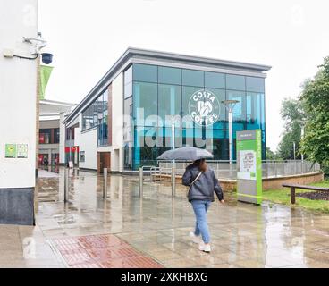 Costa Coffee shop at the shopping complex in the town centre of Corby ...