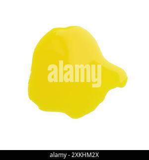 Blot of yellow printer ink isolated on white Stock Photo - Alamy