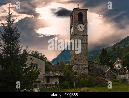 Italy Piedmont Val Pellice Bobbio Pellice Pellice stream Stock Photo ...