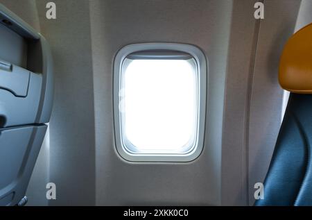 Airplane window template inside view, airliner porthole, isolated ...