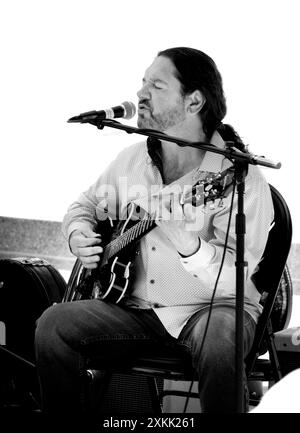 Blues musician and singer Max Hightower perfoms at a music festival in ...