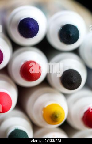 Close up of abstract color ink brush marks Stock Photo - Alamy
