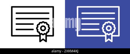 certificate icon (2) logo sign vector outline in black and white color ...