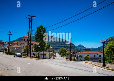 NEMEA, GREECE - JULY 2020: Urban view of Nemea town in the regional ...